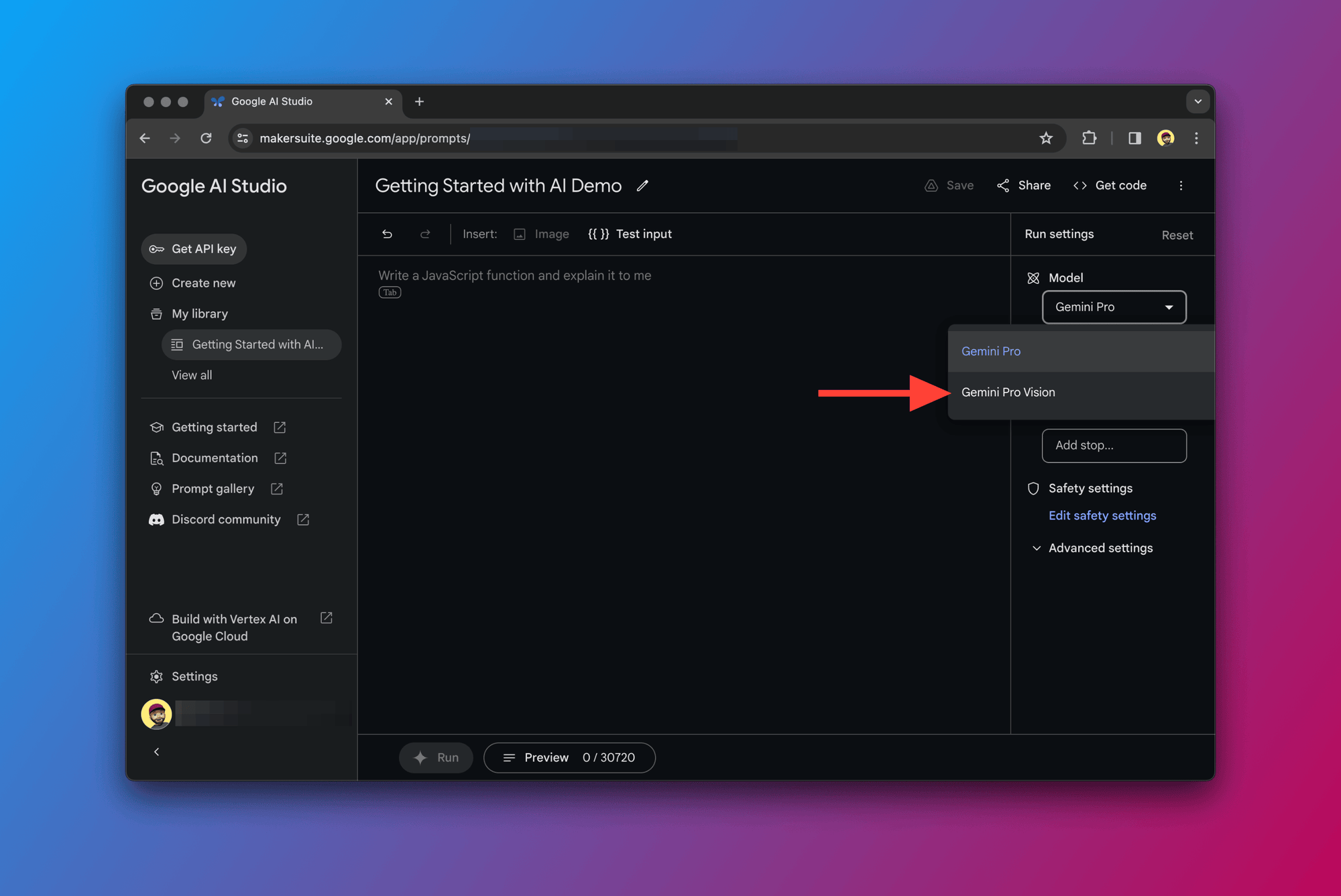 How to use Gemini Pro and Pro Vision in Google AI Studio