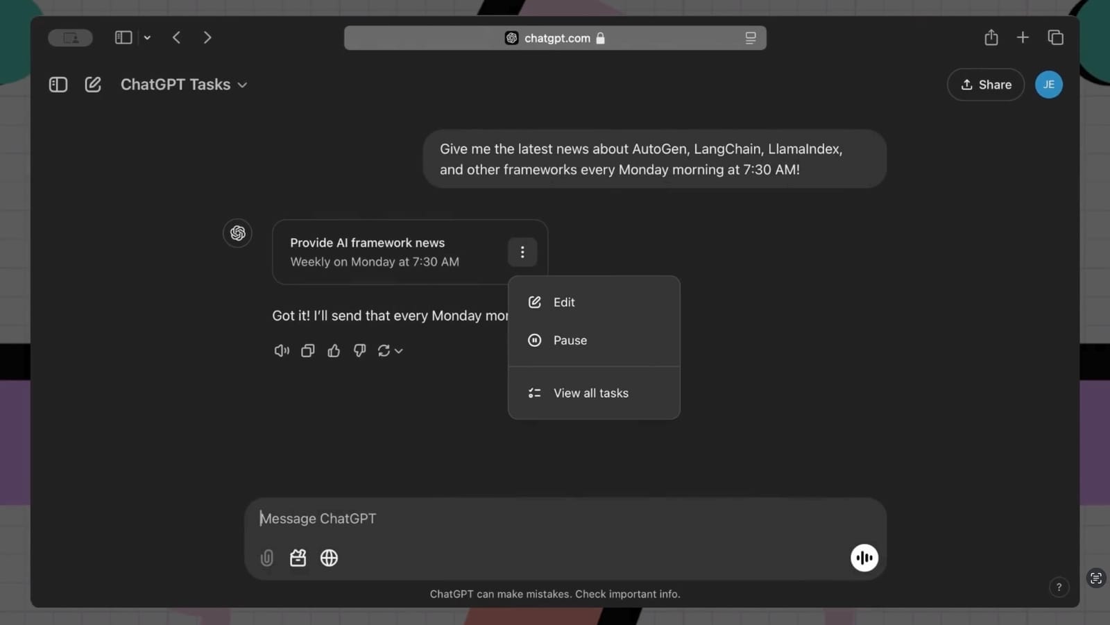ChatGPT will now do your tasks for you