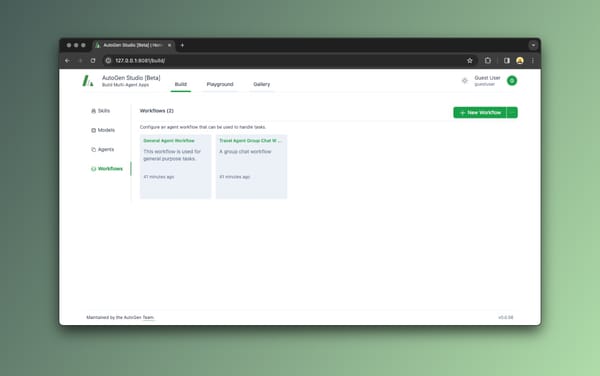Installing and exploring AutoGen Studio 2.0